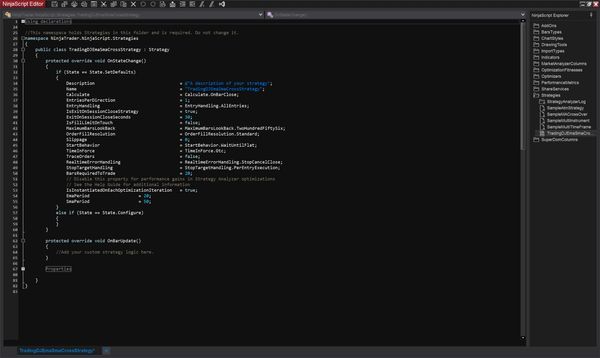 Getting Started with NinjaScript Editor: Creating Your First Basic Strategy Getting Started with NinjaScript Editor: Creating Your First Basic Strategy